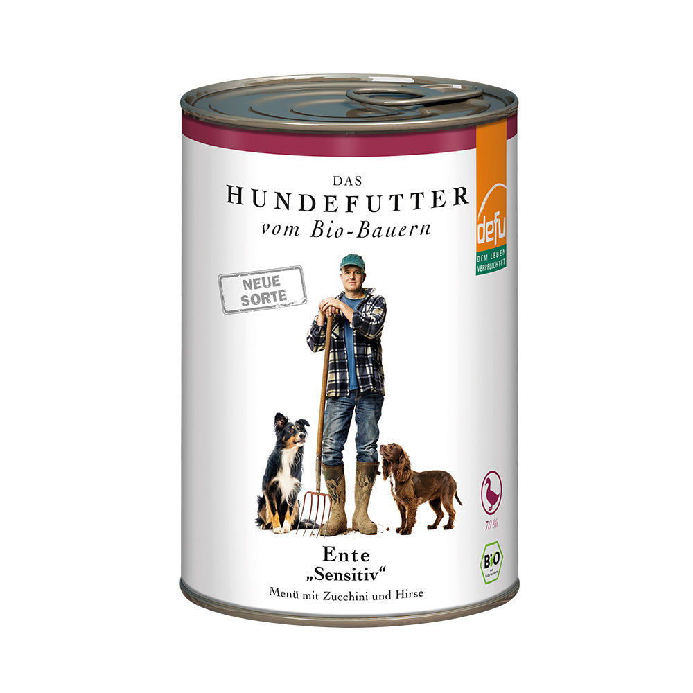 Defu Bio Hundefutter Ente Sensitiv - Premium Nassfutter mit Hirse ...